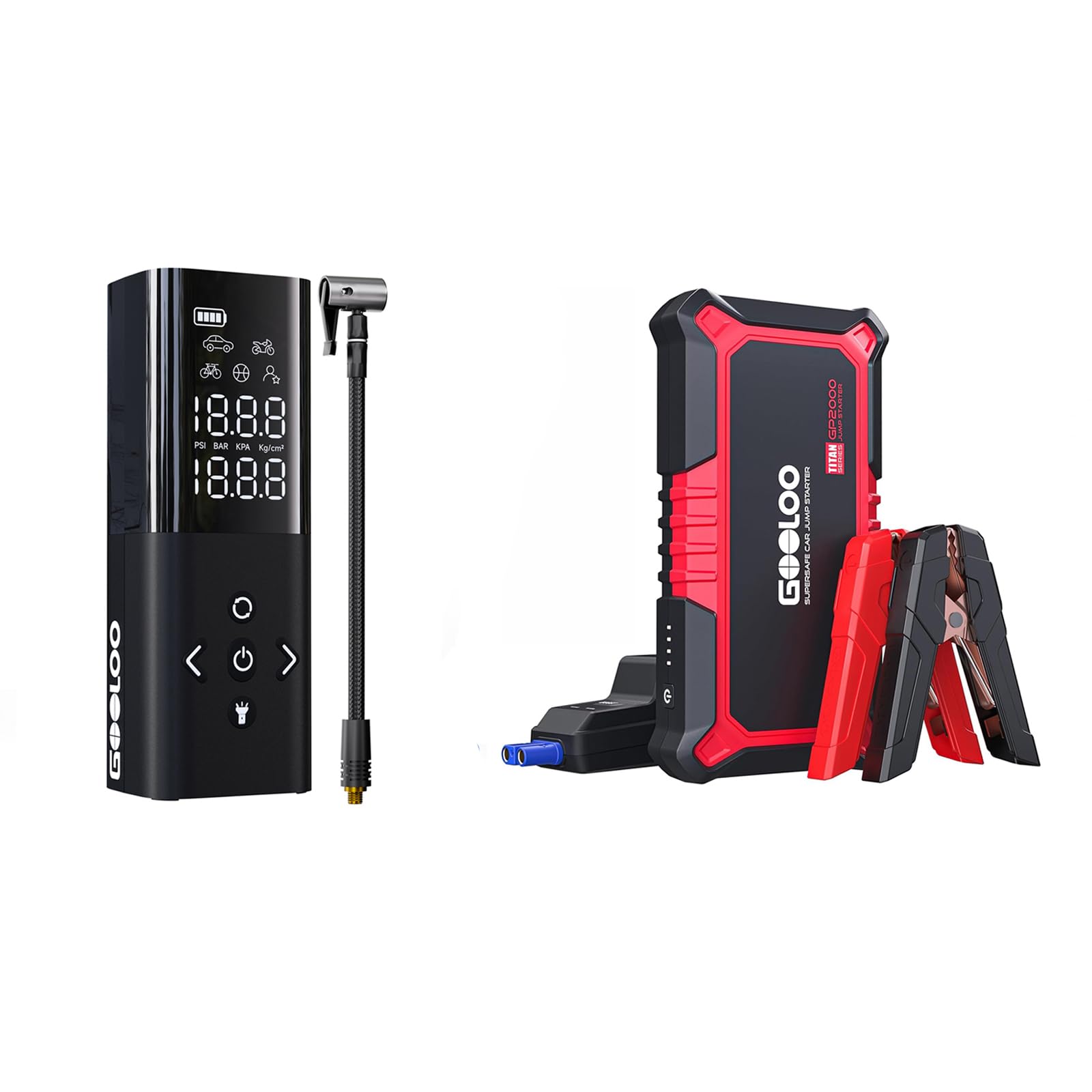 Amazon.com: GOOLOO GP2000 Jump Starter & AP150 Tire Inflator Portable ...