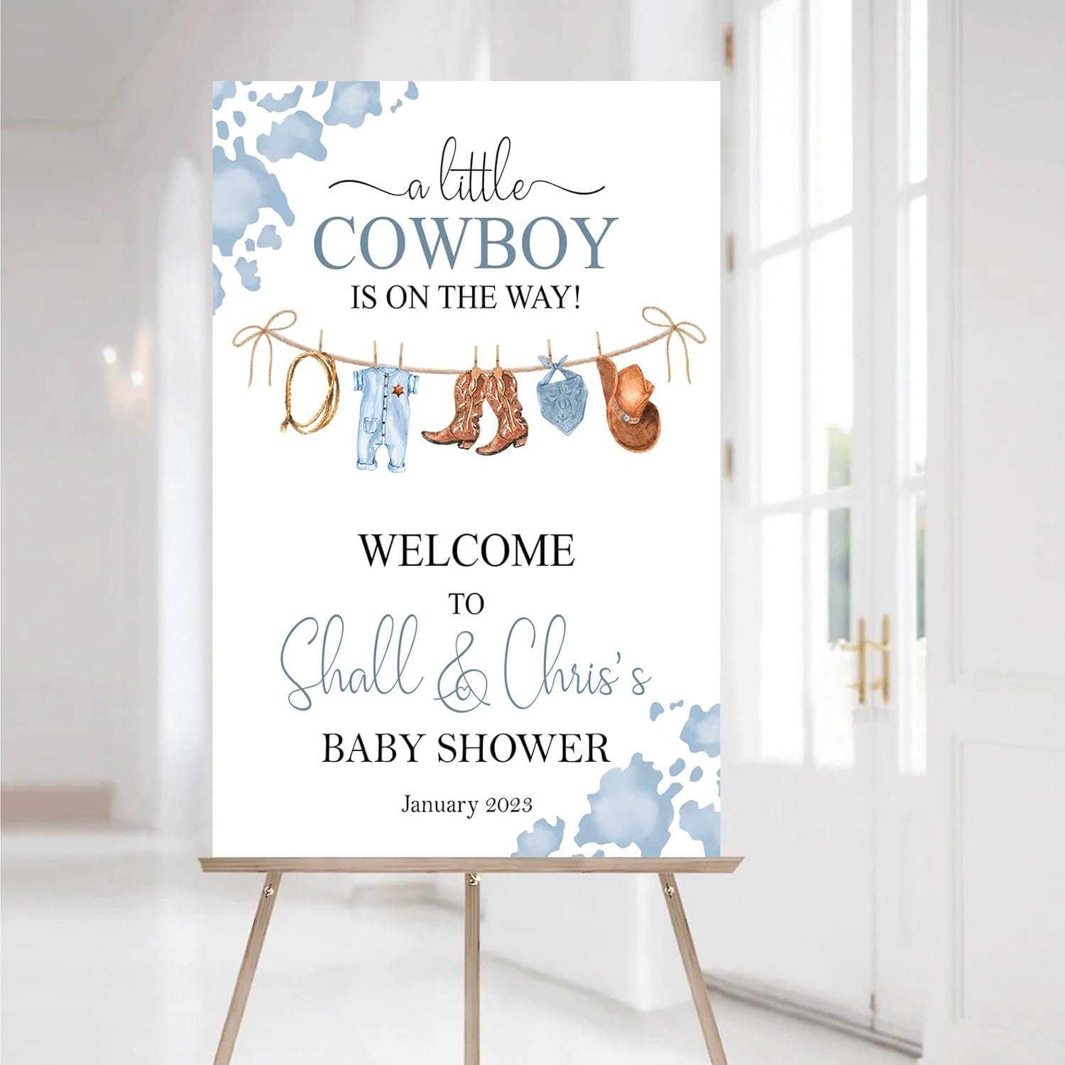 Western Baby Shower Welcome Sign