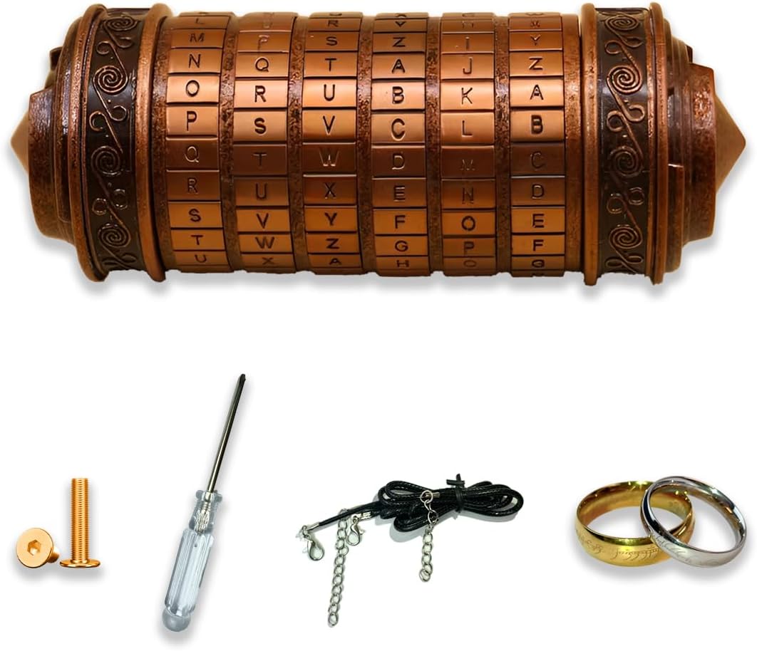Amazon.com: Da Vinci Code Cryptex Fun Mystery Box Mini Bronze Lock ...