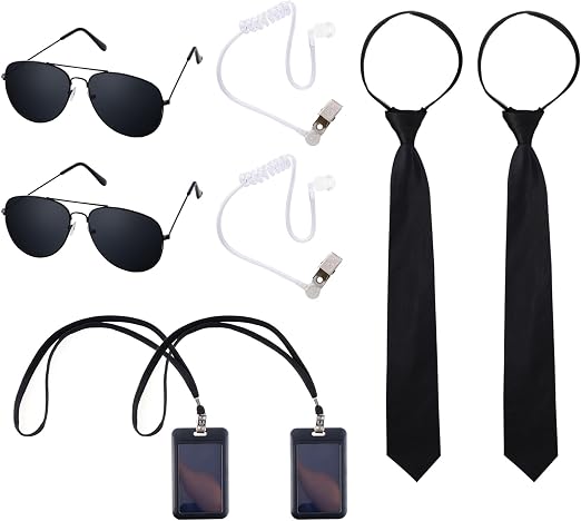 Amazon.com: phnydreg 8Pcs Agent Costume Accessory Set Secret Security ...