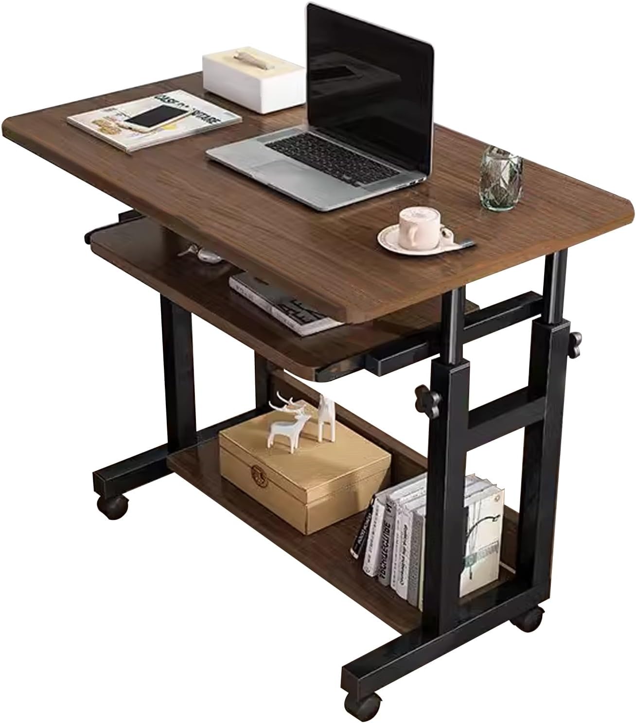 Amazon.com: Rolling Computer Desk, Small Adjustable Desk, Mobile Couch ...