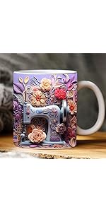 Amazon.com: Sewing Mug, Novelty Sewing Painted Mugs Coffee Mug Quilters ...