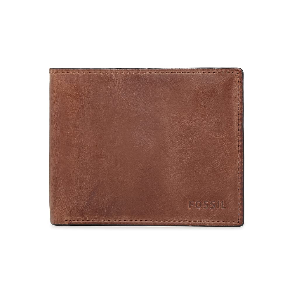 Snapklik.com : Fossil Mens Derrick Leather RFID-Blocking Bifold