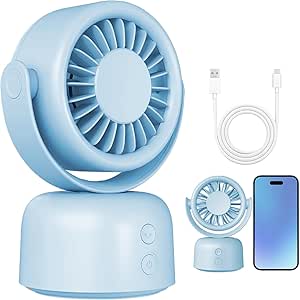 Amazon.co.jp: DeskFan Mini Oscillating Fan for Bedroom, 4.4 Inch Table ...