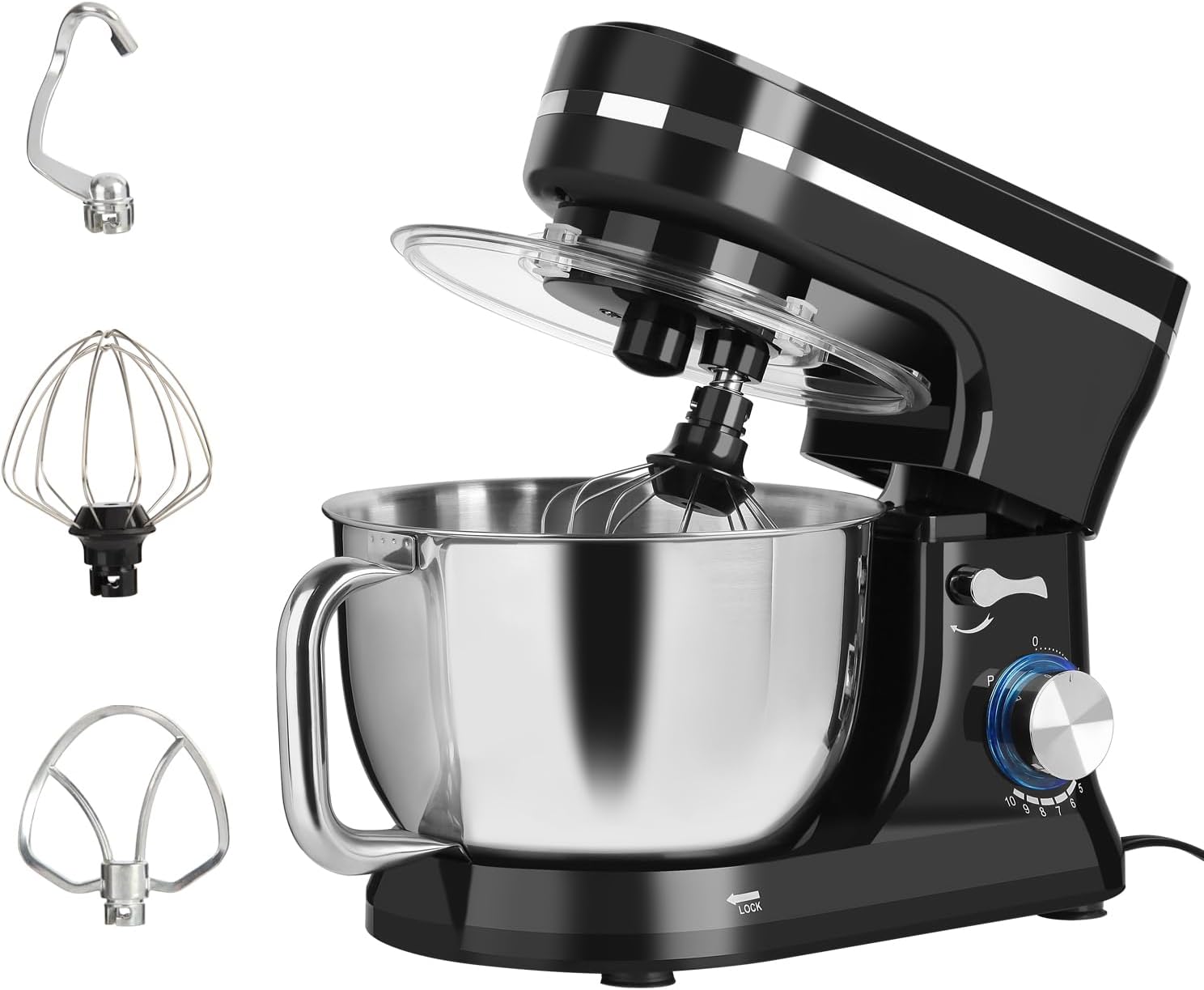 Amazon.com: Electric Stand Mixer - 4.8Qt Stainless Steel Bowl Electric ...