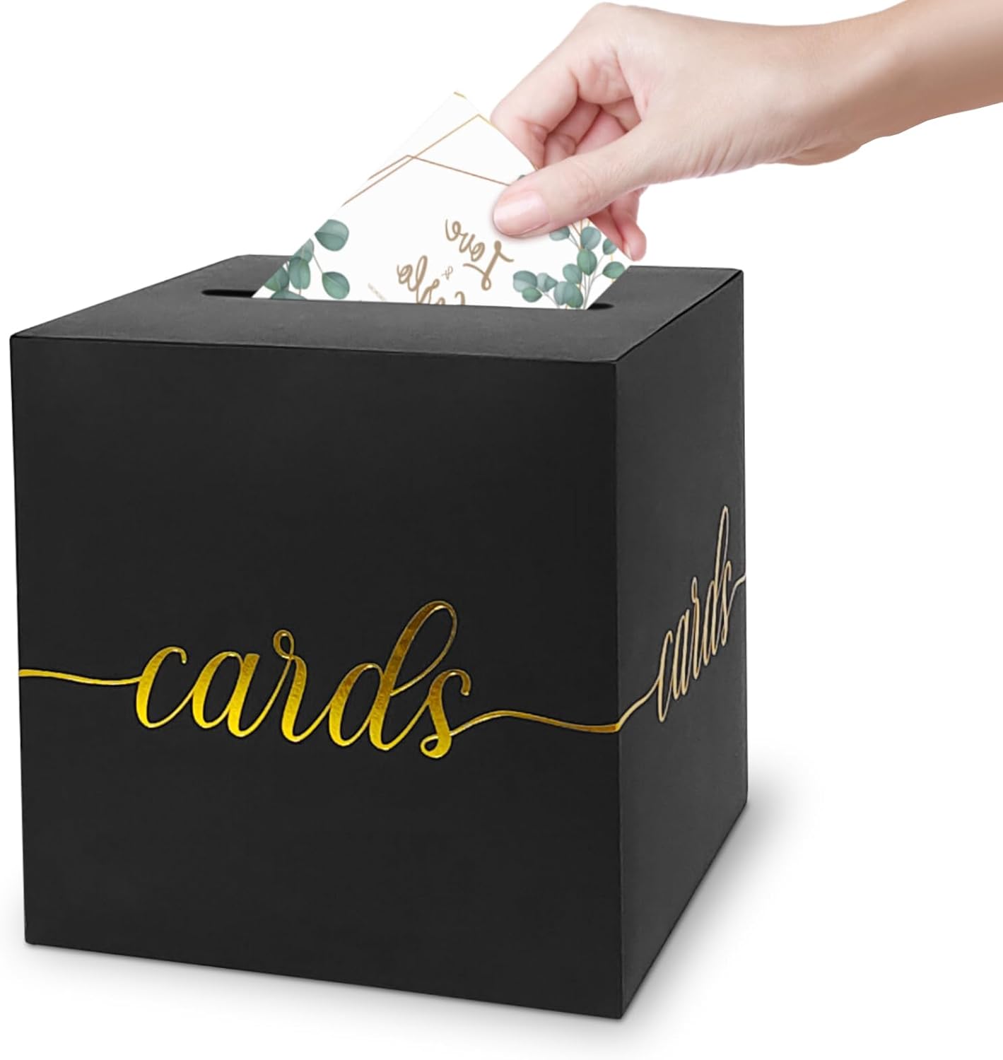 Amazon.com: LIKAJON 1 Pack Black and Gold Card Box for Party, 8.7 ...