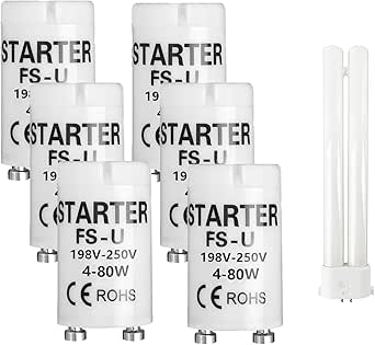 Edksegjcsous 6 pcs Fluorescent Light Starters, T8 Fluorescent Tube ...