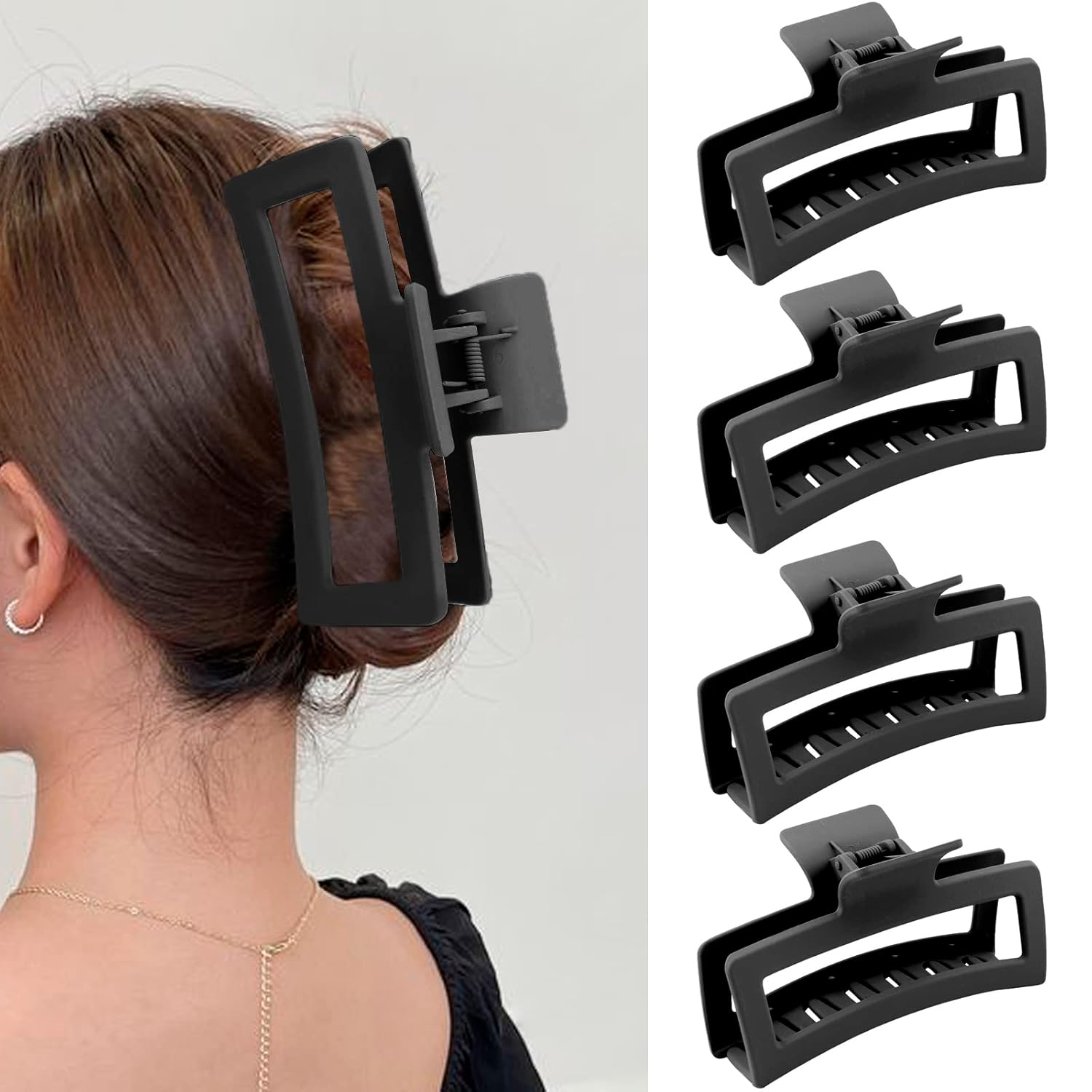 Amazon.com: ZYTJ 5 Inche Black Extra Large Claw Clips for Thick Hair ...