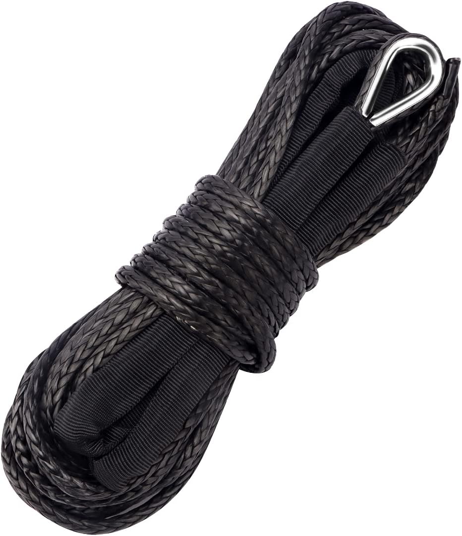 Amazon.com: METOWARE Synthetic Winch Rope, 1/4" x 50ft 10000 LBS Winch ...