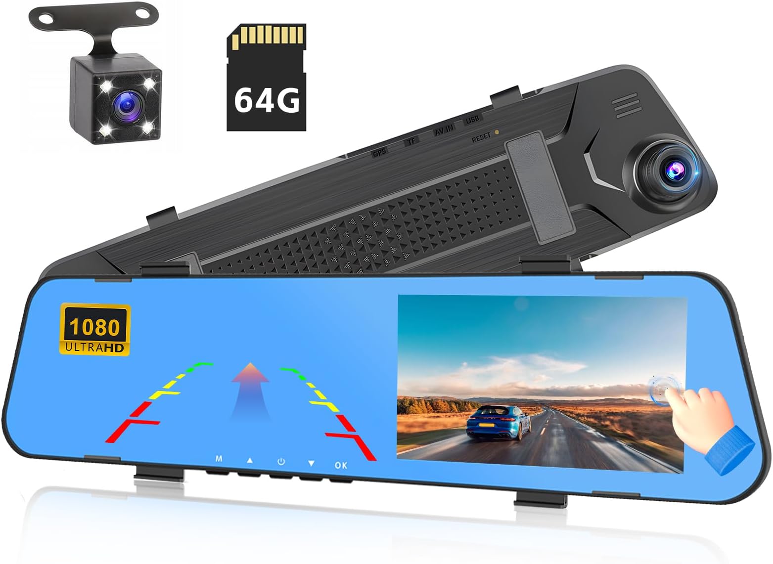 Amazon.com: Hikity Car Rear View Mirror Camera with 64G TF Card, 4.5 ...