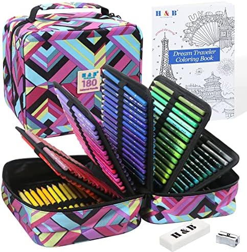 H & B Set di 120 matite colorate a base di olio, set da disegno ...