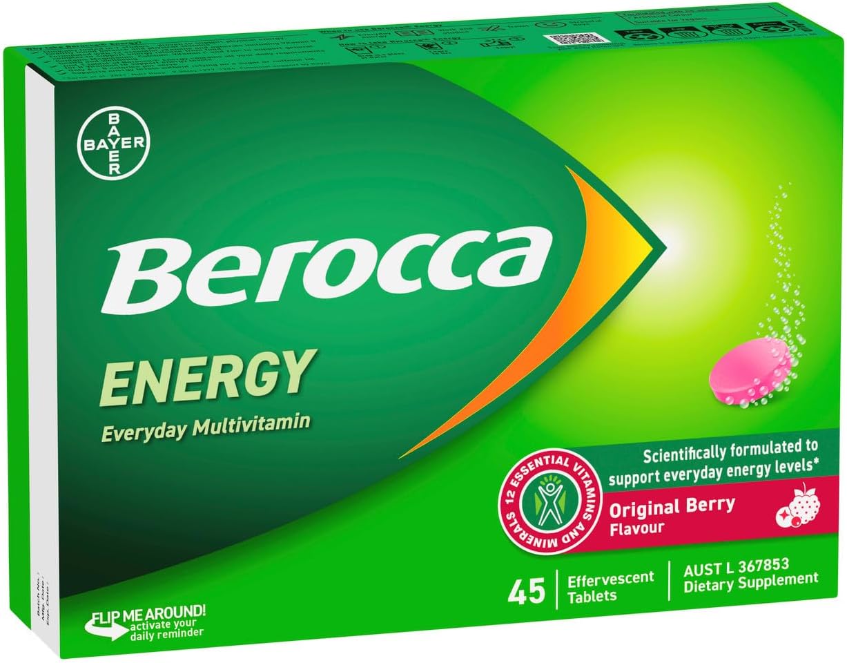 Berocca Energy Everyday Multivitamin Original Berry Flavour 45 ...