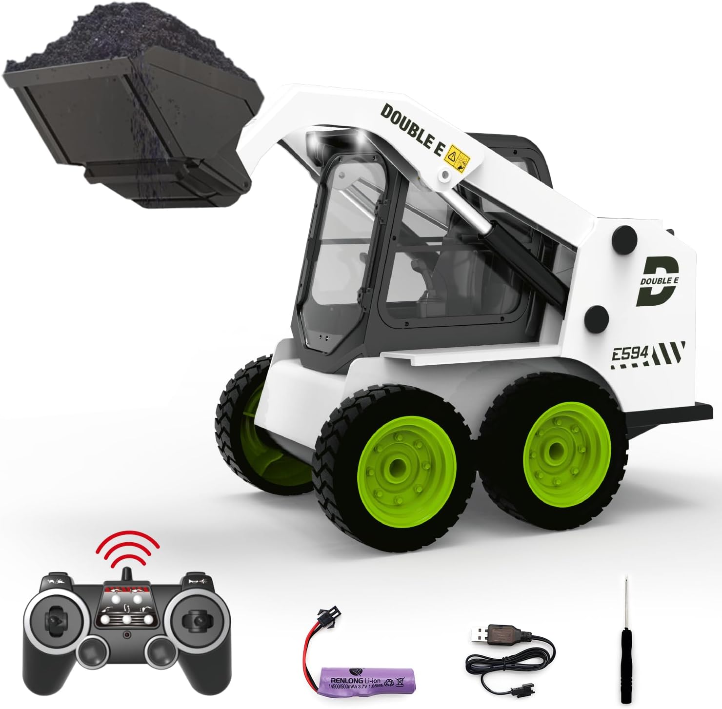 Spobot Remote Control Front Loader 11 Ch RC Skid Steer Loader Toy Full ...