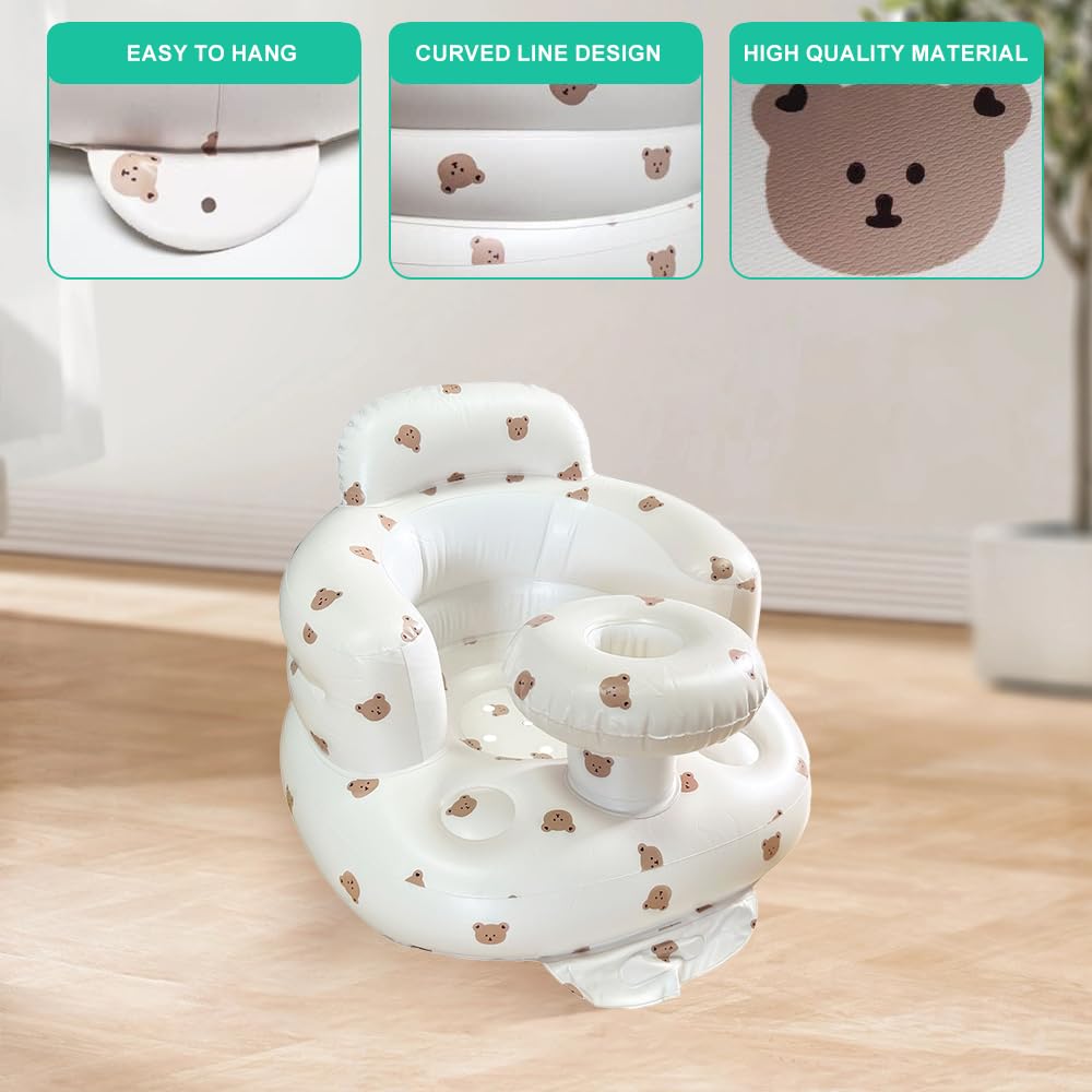 JOAASU Baby Inflatable Seat, Inflatable Baby Chair, Built in Air Pump ...