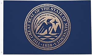 Amazon.com : Minnesota State Seal Emblems Flag, 5 x 8 FT Deco Flags ...