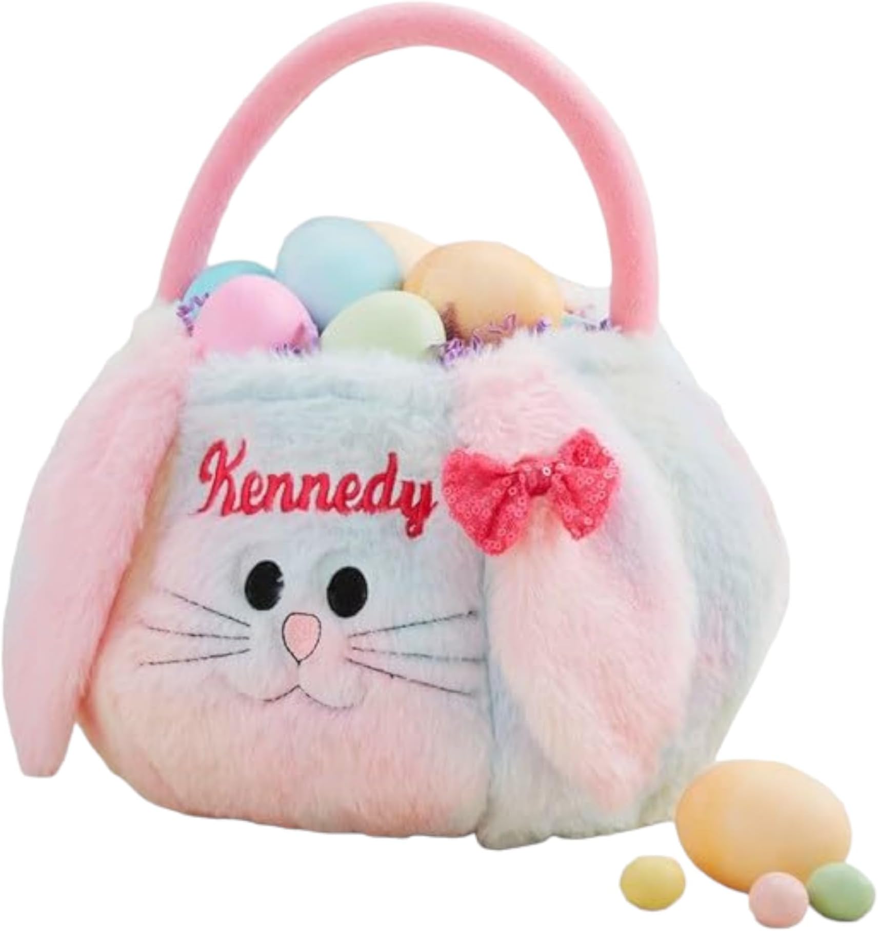 Amazon.com : Personalization Universe Rainbow Bunny Embroidered Easter ...