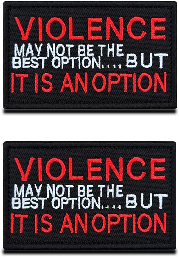 Amazon.com: 2 Pieces Violence it is an Option/Choose Violence Funny ...