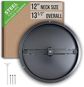 Fits 12 Inch Neck Air Duct | Steel Butterfly Damper by Handua | for ...