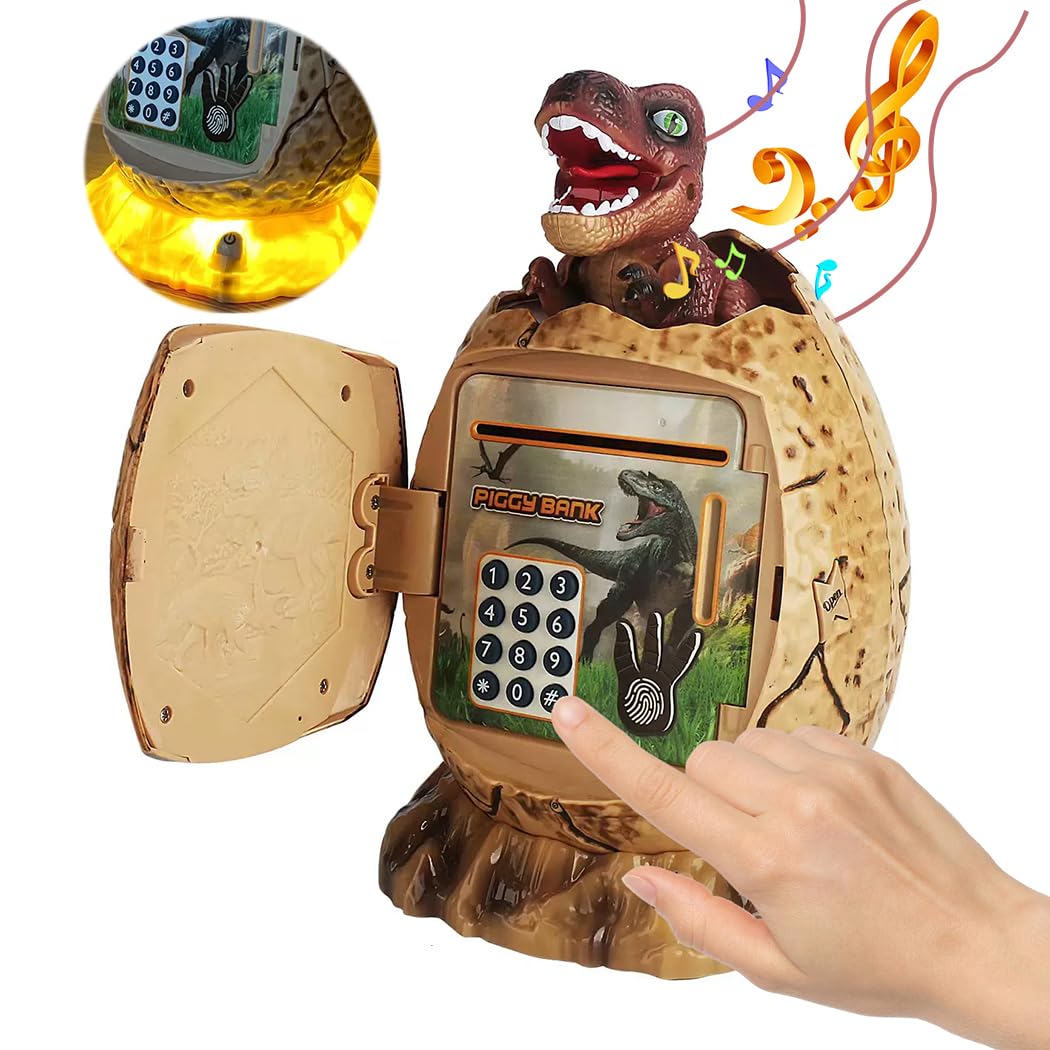 Amazon.com: Dinosaur Piggy Bank Toy for Kids Dinosaur Egg ATM Money ...