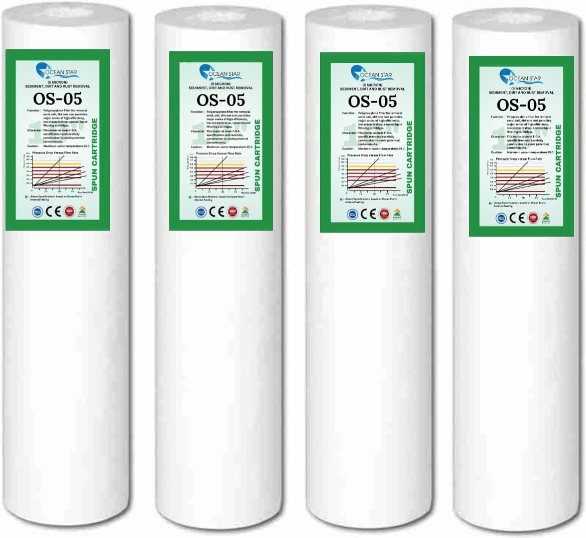 Ocean Star - Spun Filter for Water Purifier 10 Inch Pack of 4 : Amazon ...
