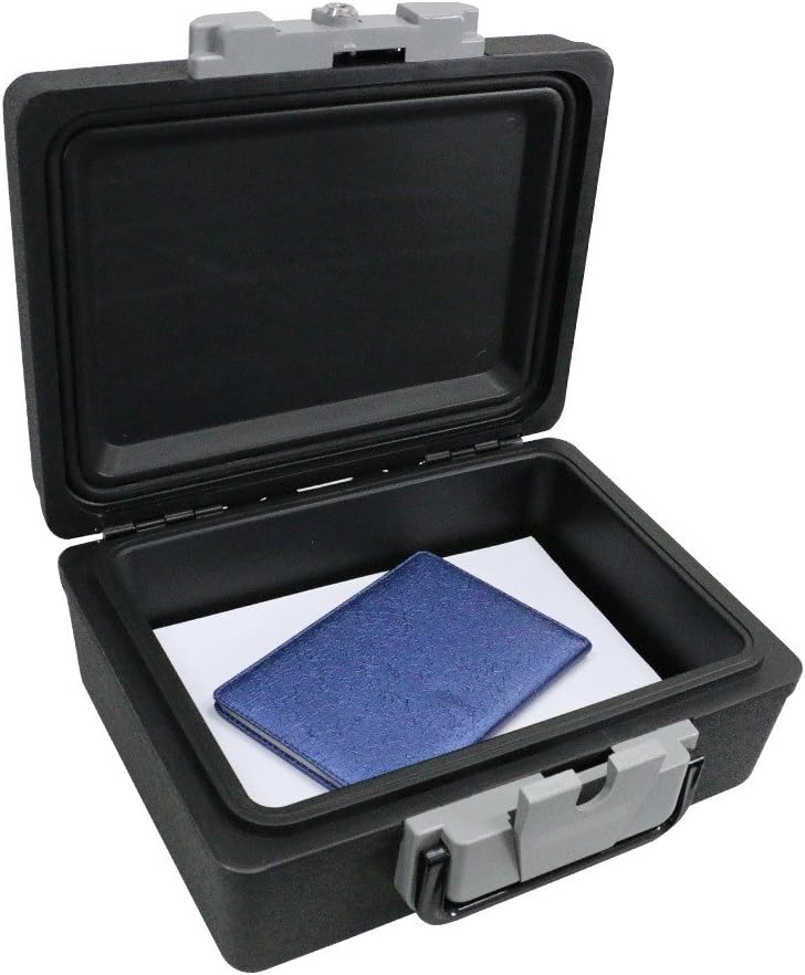 Security Box Fireproof Waterproof Chest Key Lockable Fit A4 Safe Cash ...