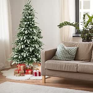 Amazon.co.jp: WEIMALL Christmas Tree, Small, Nordic, Space Saving, Snow, White, Snow, Decoration ...