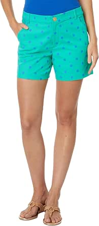 Lilly Pulitzer Gretchen High-Rise Shorts Botanical Green Hotter Spot 2 ...