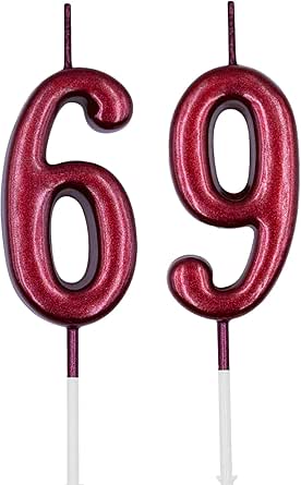Amazon.com: 69th & 96th Birthday Candles, Red Number 69 96 Candle for ...
