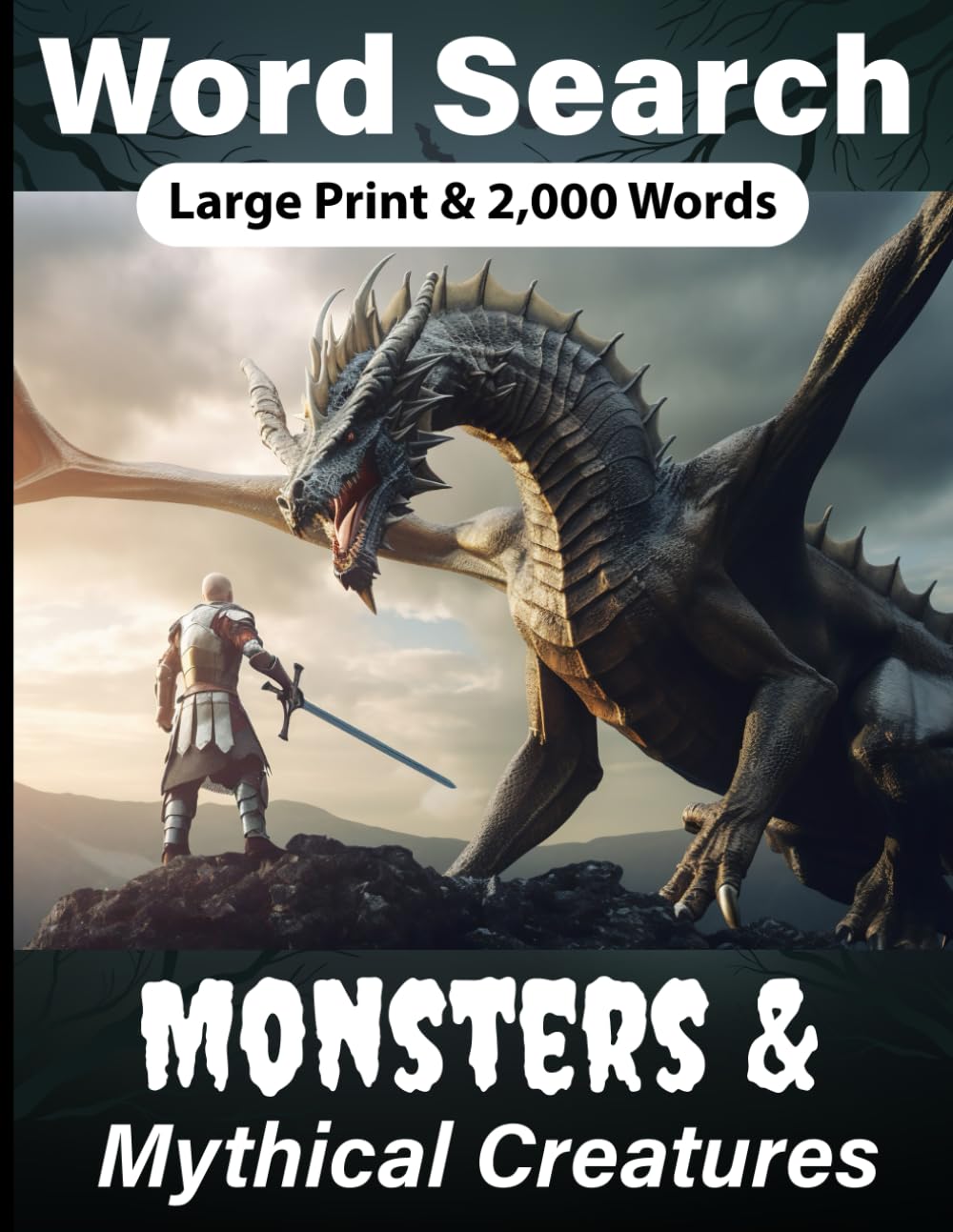 Monsters & Mythical Creatures Adult Word Search Puzzles: 100 Word ...