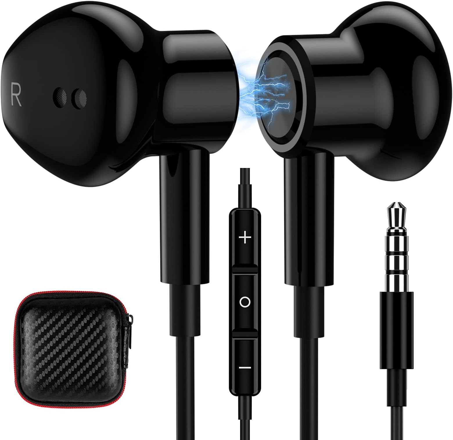 Amazon.com: Wired Earphones 3.5mm Jack Headphones with Microphone for ...