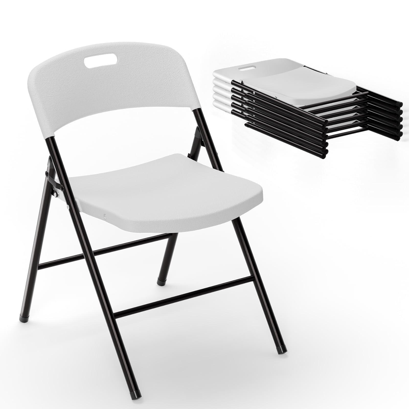 Amazon.com: VINGLI Folding Chairs, Plastic Foldable Chair, Capacity up ...