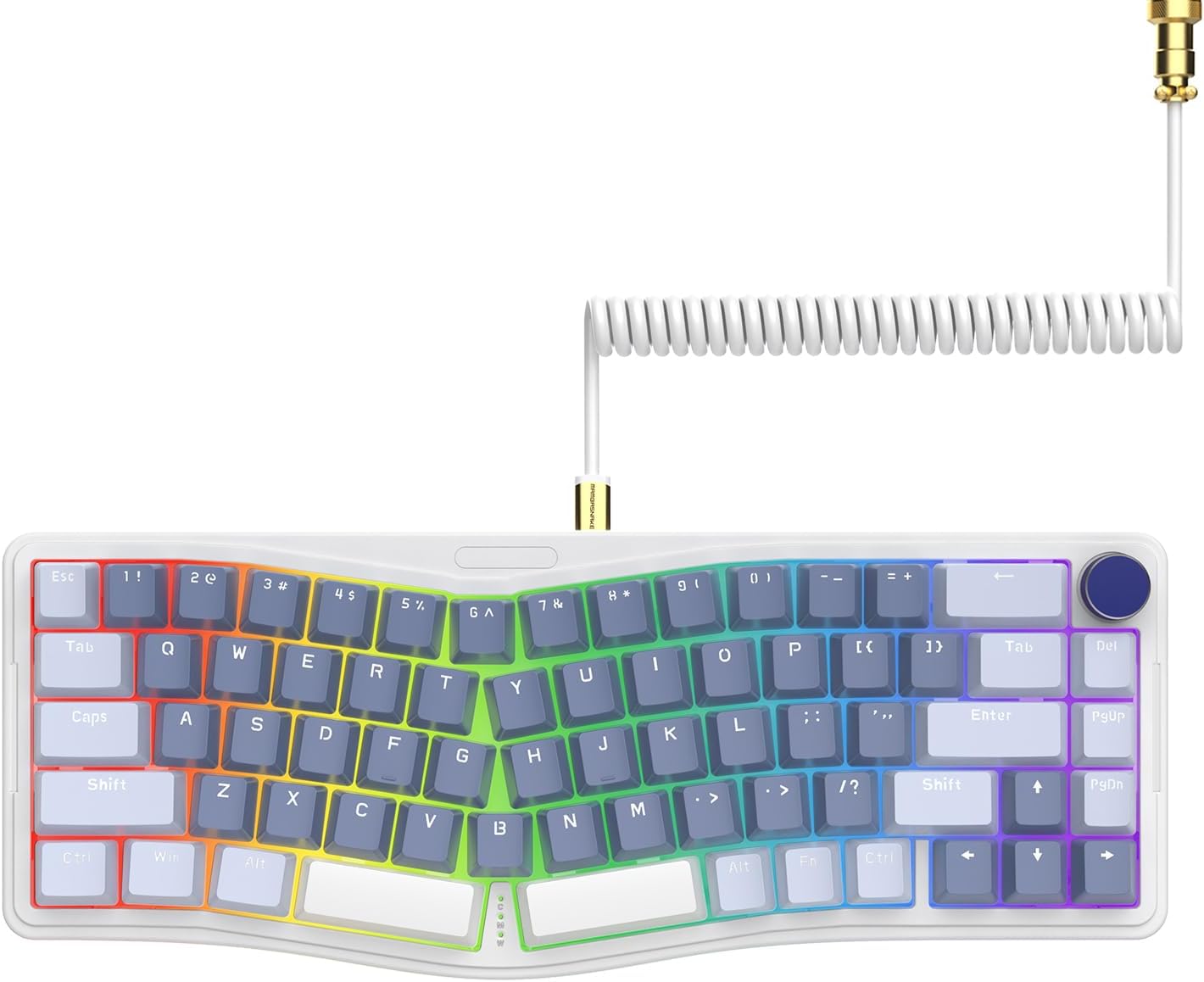 AKS068 65% Wired Mechanical Gaming Keyboard with Coiled Cable, 68-Key ...