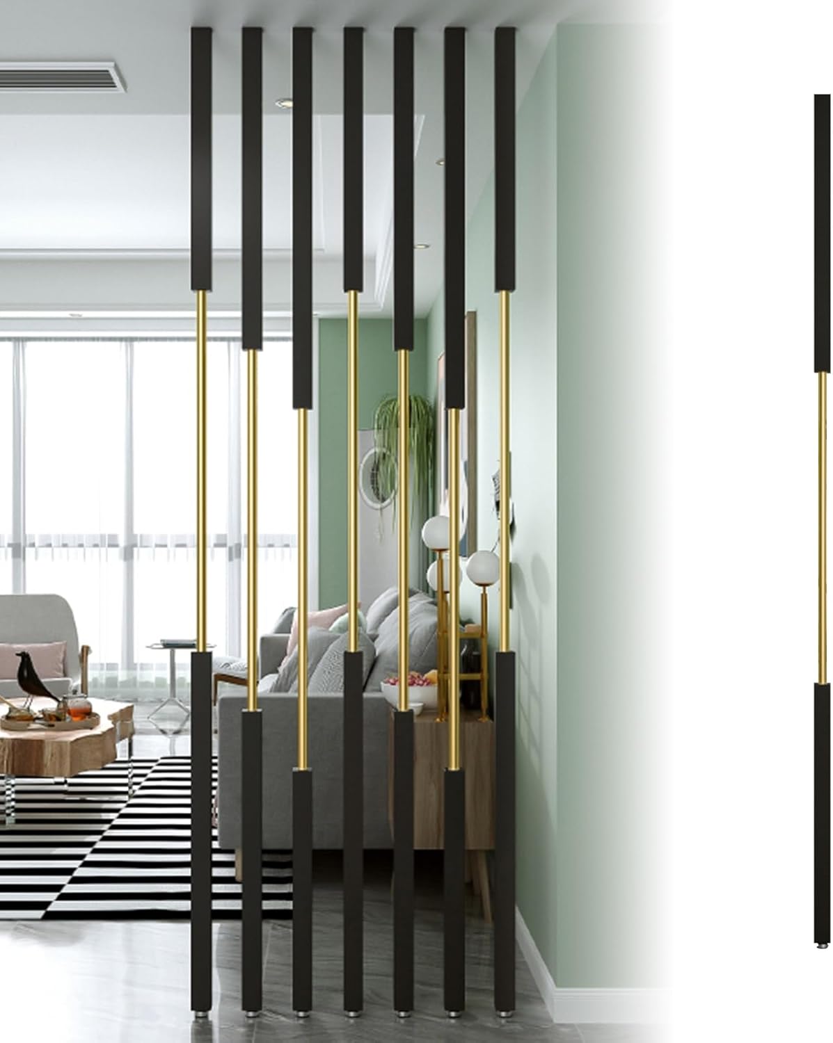 Amazon.com - Room Divider Partition Post Metal Slats, Custom Size Floor ...