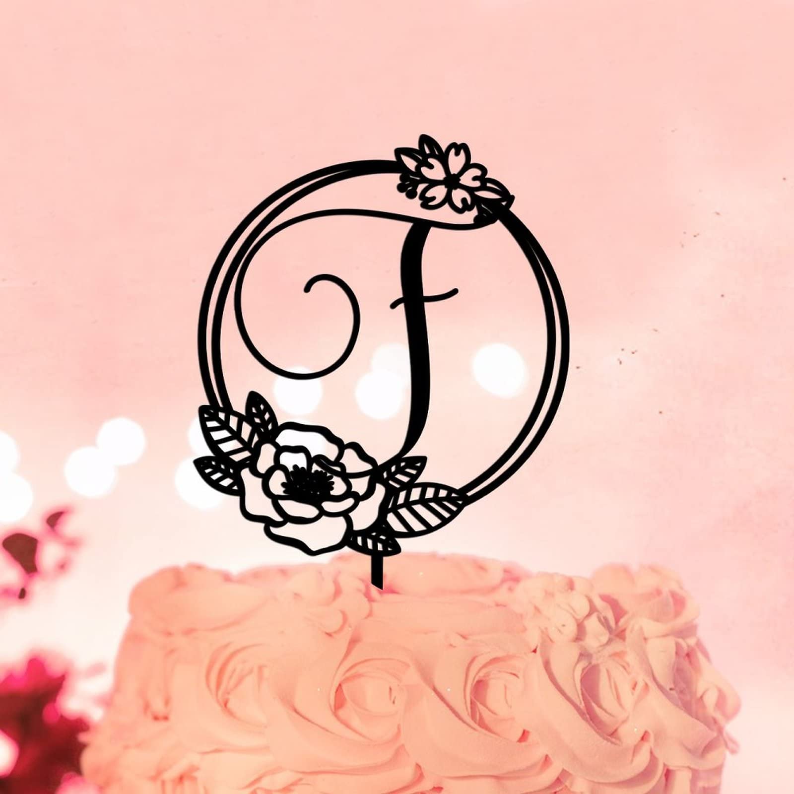 Black Wedding Cake Toppers Monogram