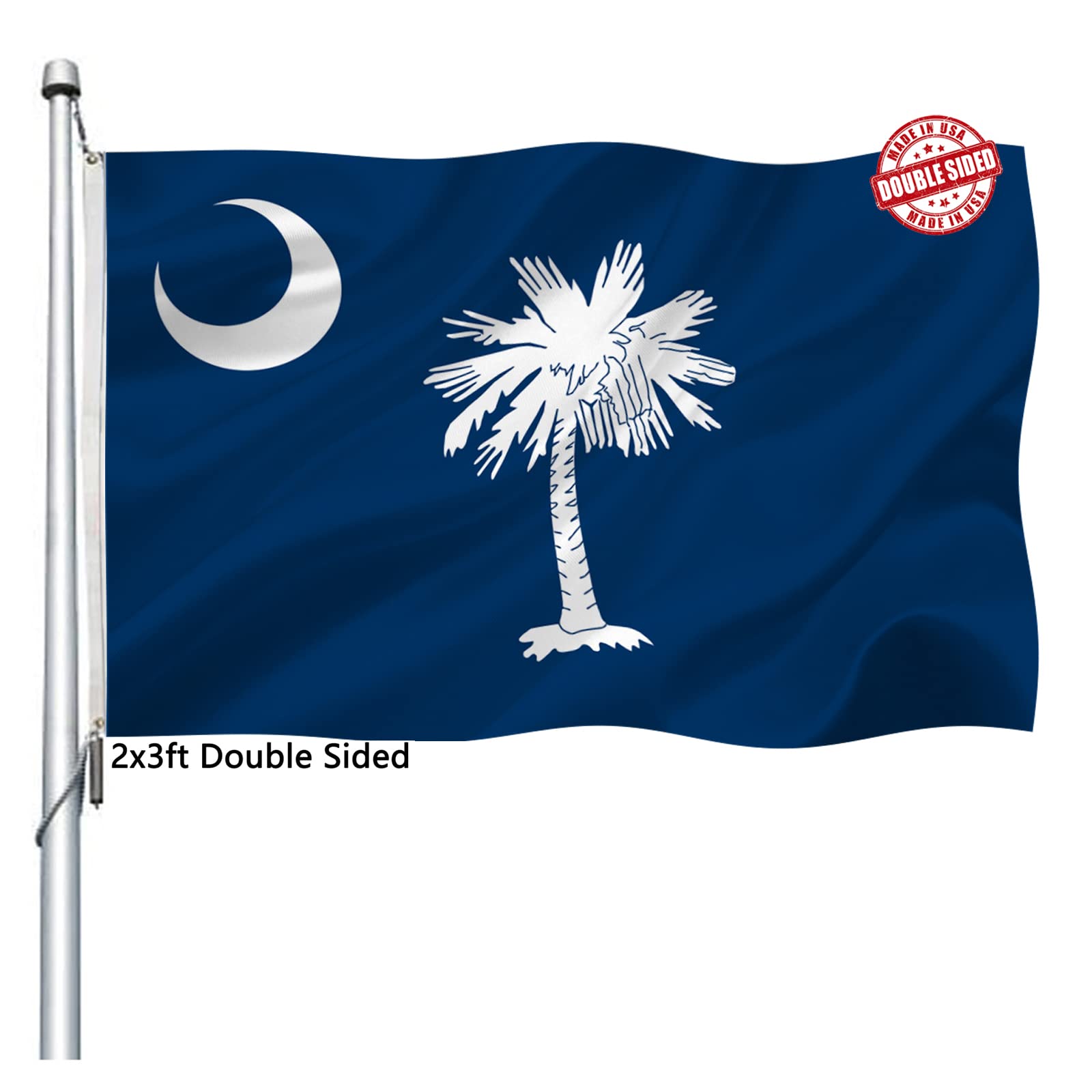 Amazon.com: South Carolina Flag 2x3 Outdoor Double Sided- Heavy Duty SC ...