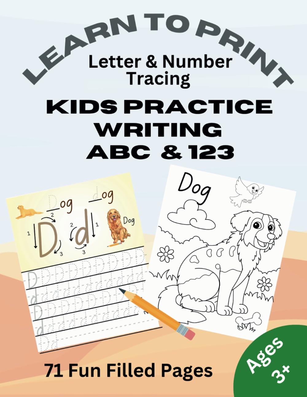 Kids Learn to Print Letters and Numbers Tracing Workbook with Coloring ...