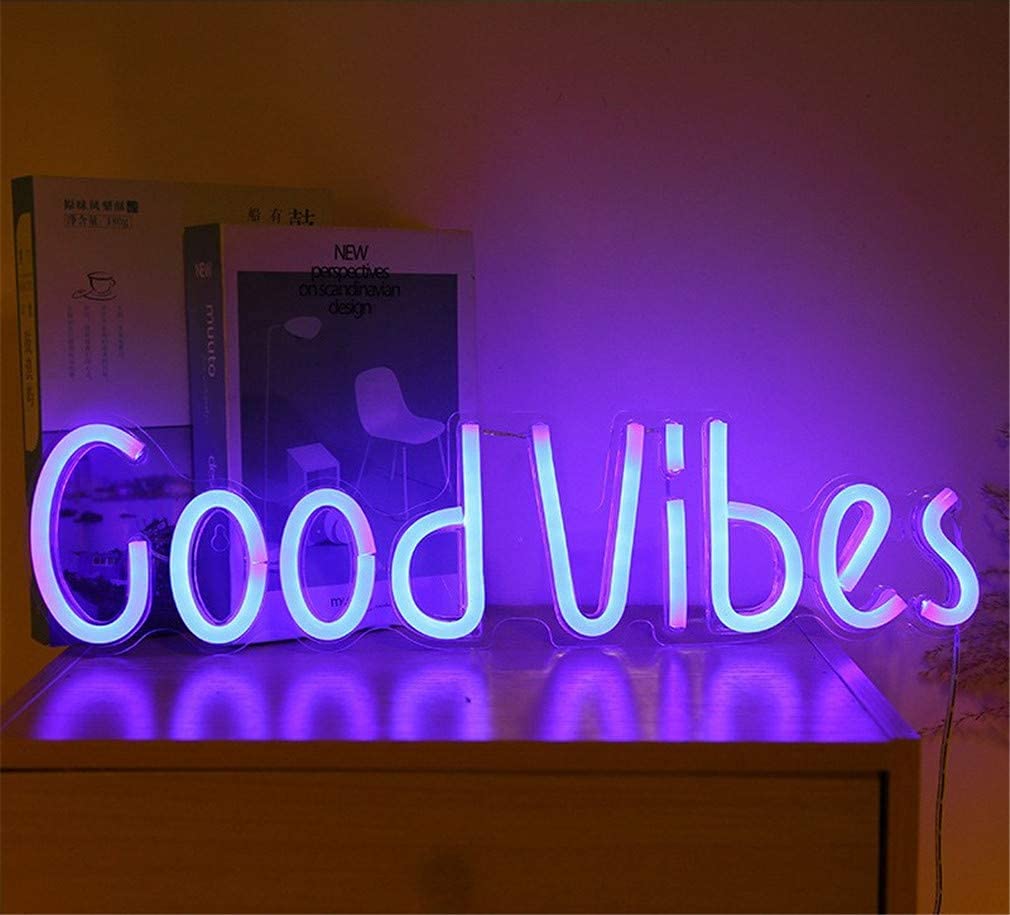 Good Vibes Neon (6x12 inches) Sign Pink Good Vibes Led Signs - Neon ...