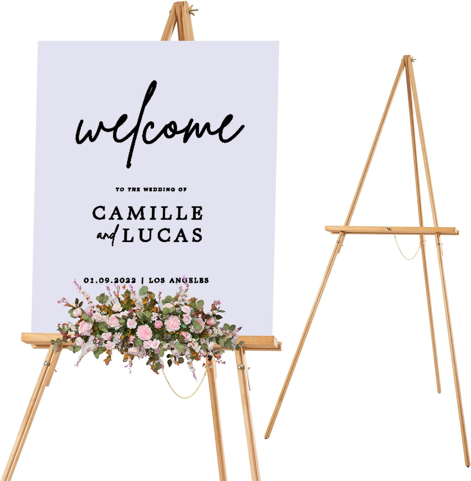 Amazon.com: ARTASY 50" Gold Easel Stand for Wedding Signs, Posters ...