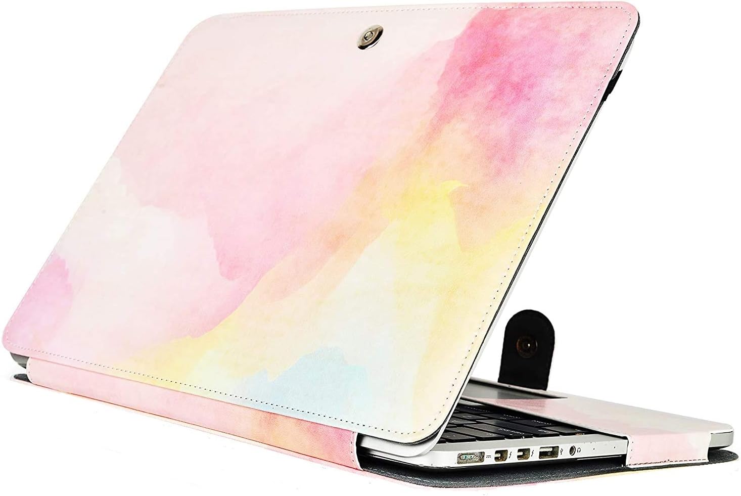 SwooK PU Leather Book Folio Case Cover for MacBook Air 13 inch [2018 ...