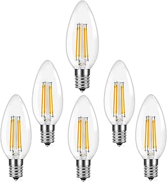 ST40 E17 Intermediate Base LED Bulbs, 600LM 2700K, Dimmable Ceiling Fan ...