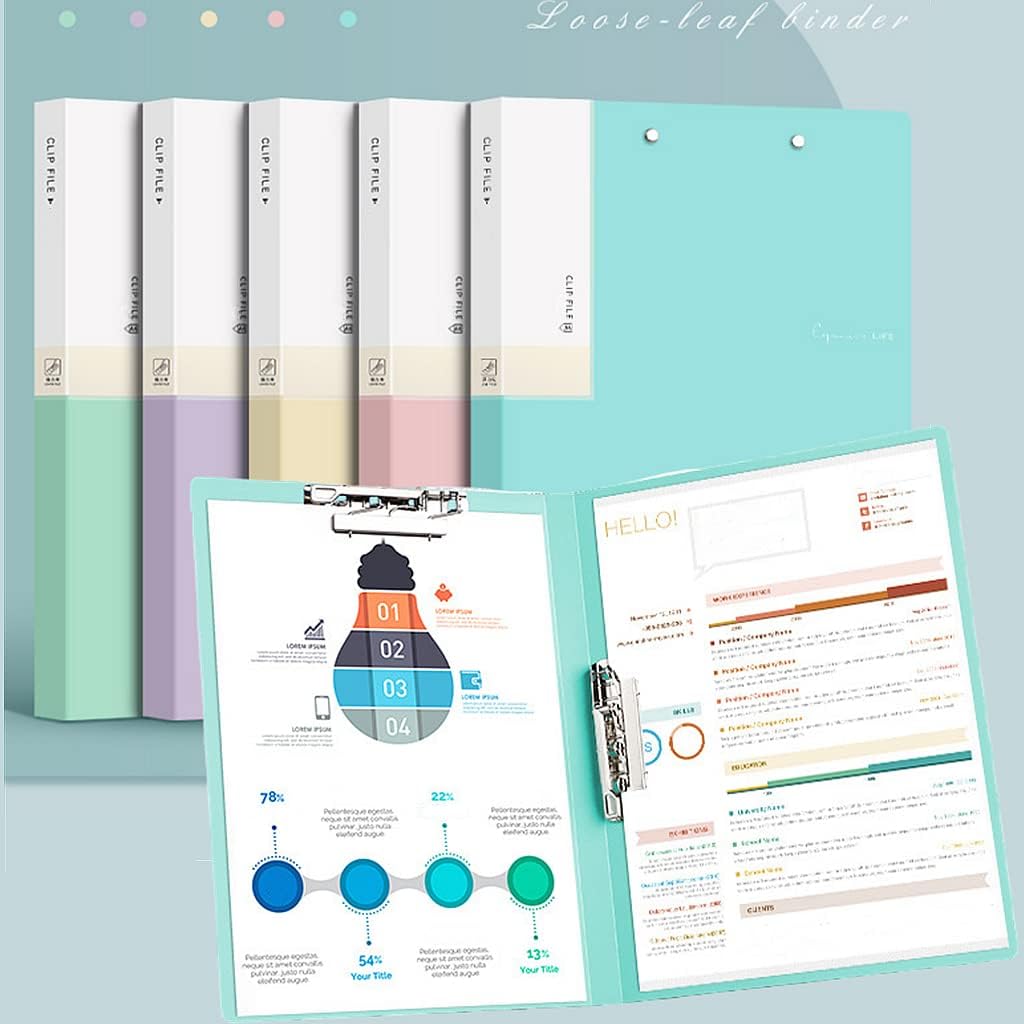 Amazon.com : A4 Binder Punchless with Spring Action Clamp Strong Clips ...