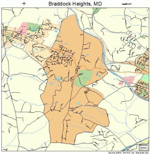 Amazon.com: Large Street & Road Map of Braddock Heights, Maryland MD ...