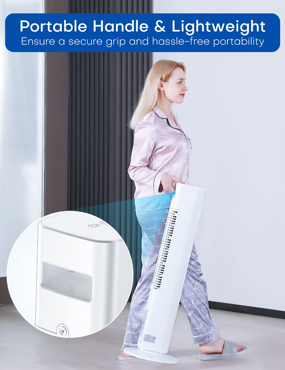 TEMEIKE 3-IN-1 Evaporative Air Cooler, 35'' Windowless Tower Air ...