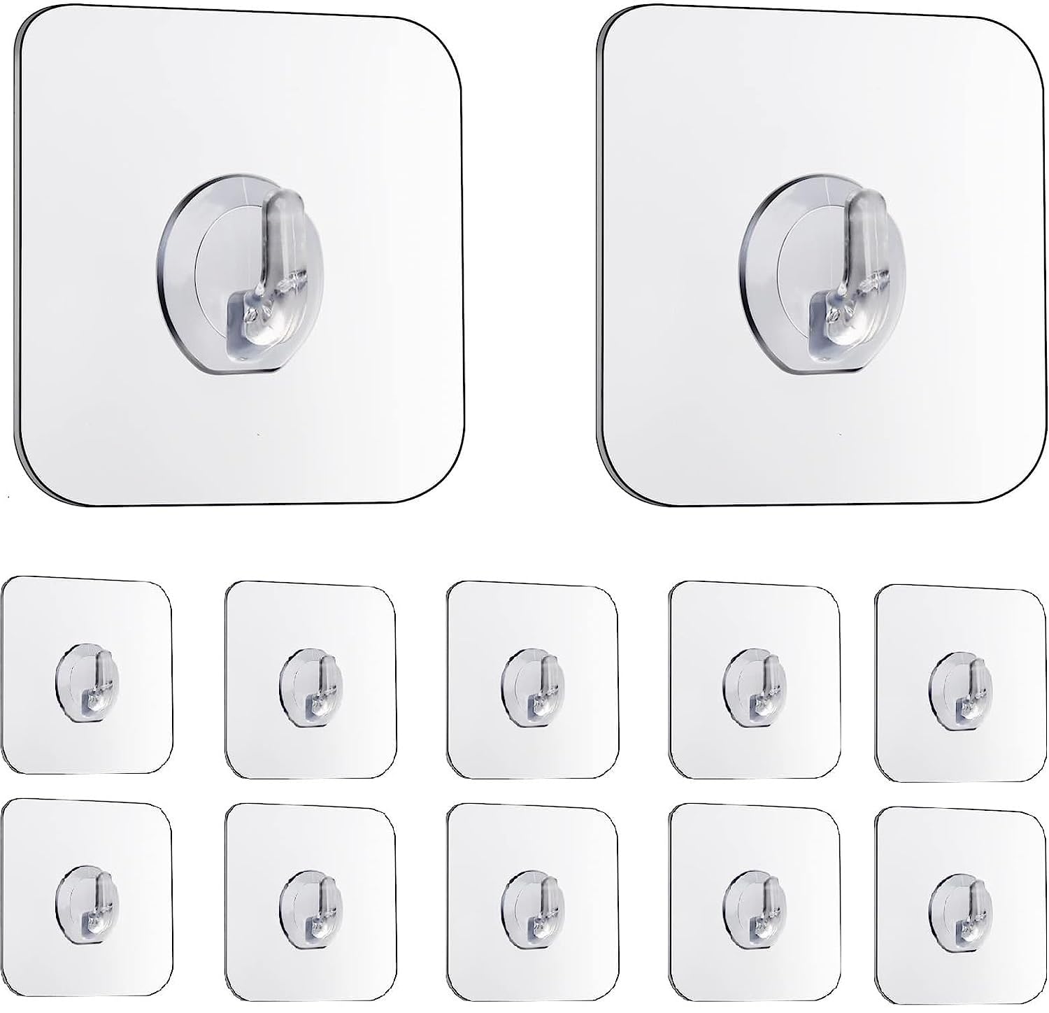 LFBEST Magic Hooks, Transparent Self Adhesive Hooks Removable No-Drill ...