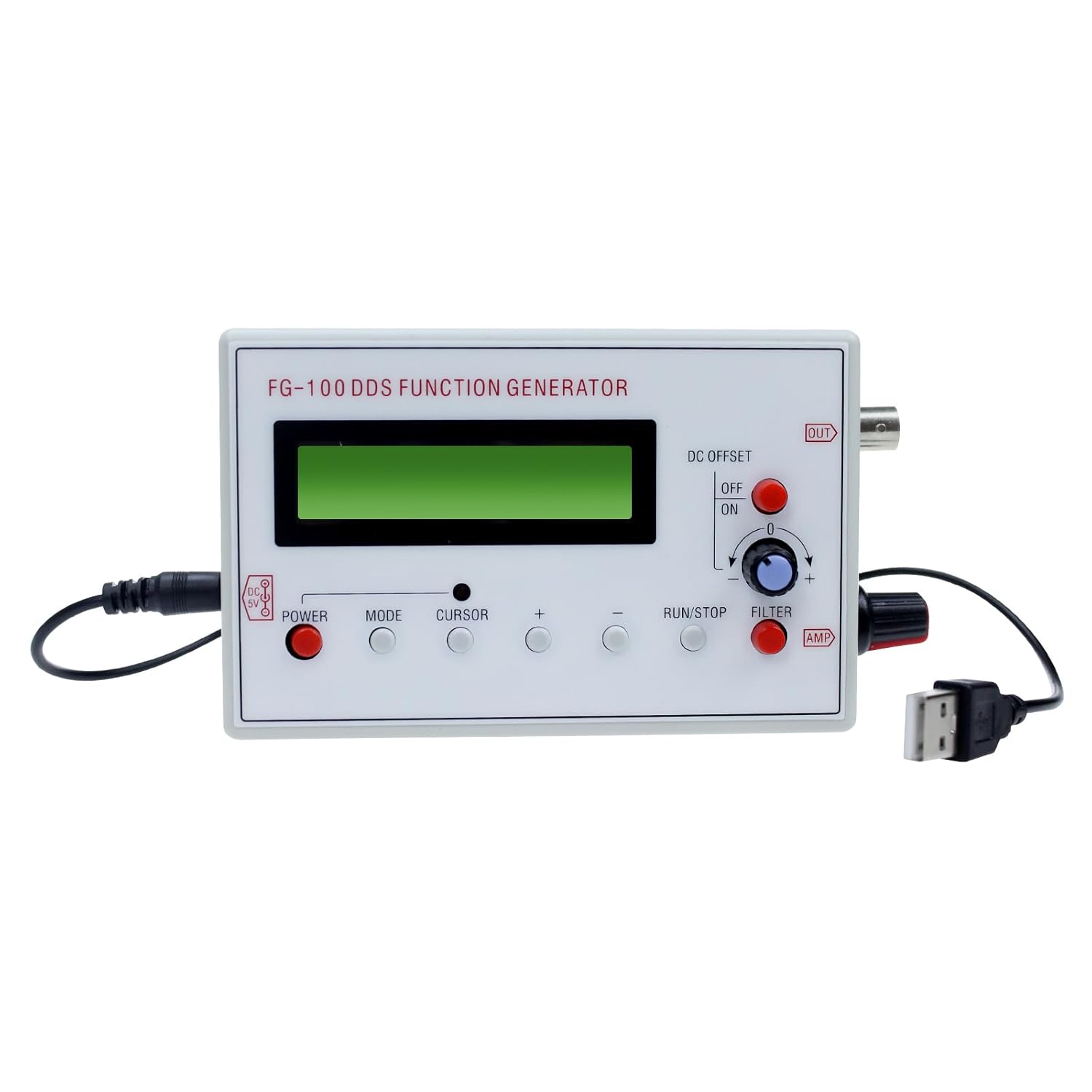 FG-100 1Hz-500KHz DDS Function Signal Generator Frequency Counter Signal Source Module Sine ...