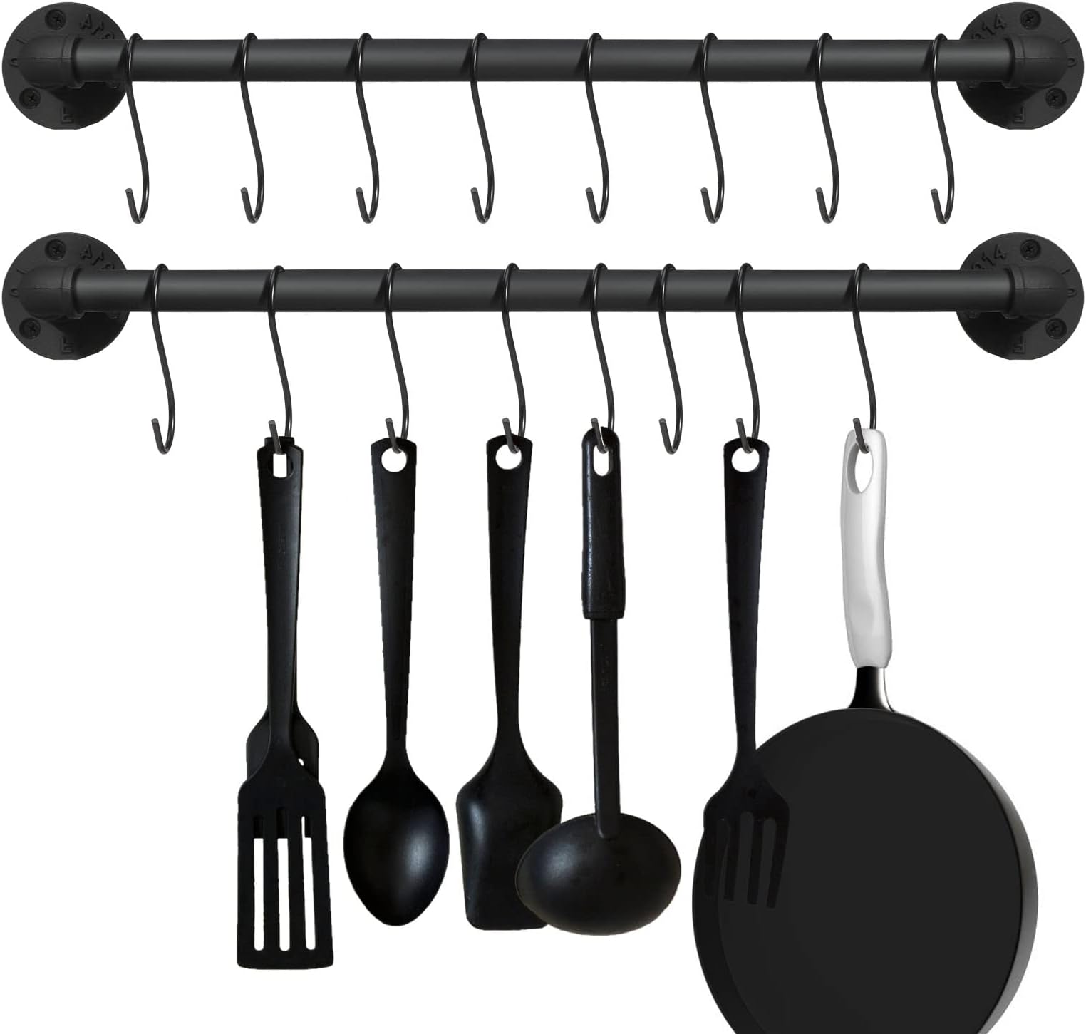 Amazon.com: Kitchen Utensil Rack,Wall Mounted Hanger,Space Saver ...