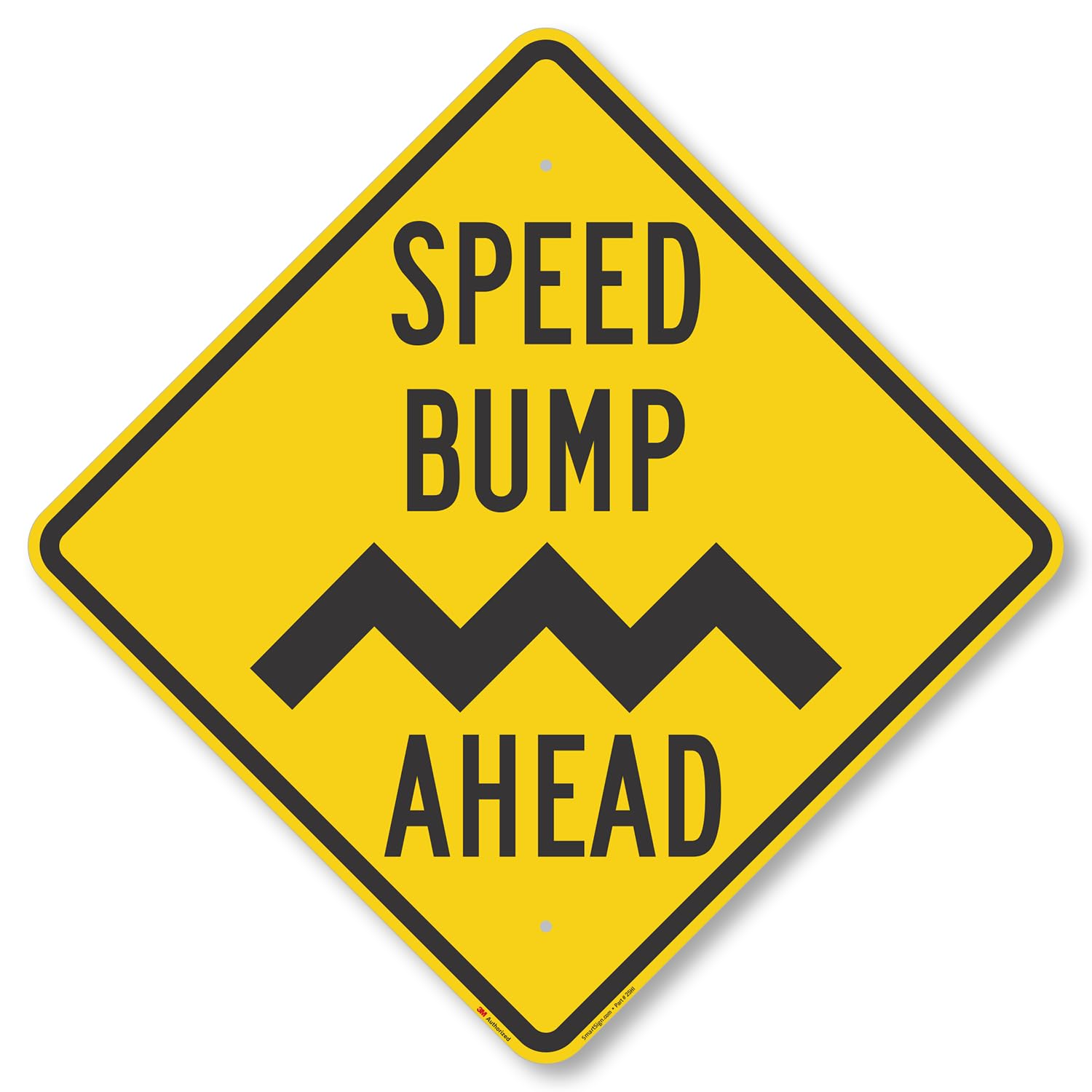 Amazon.com: SmartSign Speed Bump Ahead Metal Sign, 24" x 24", 80 mil ...