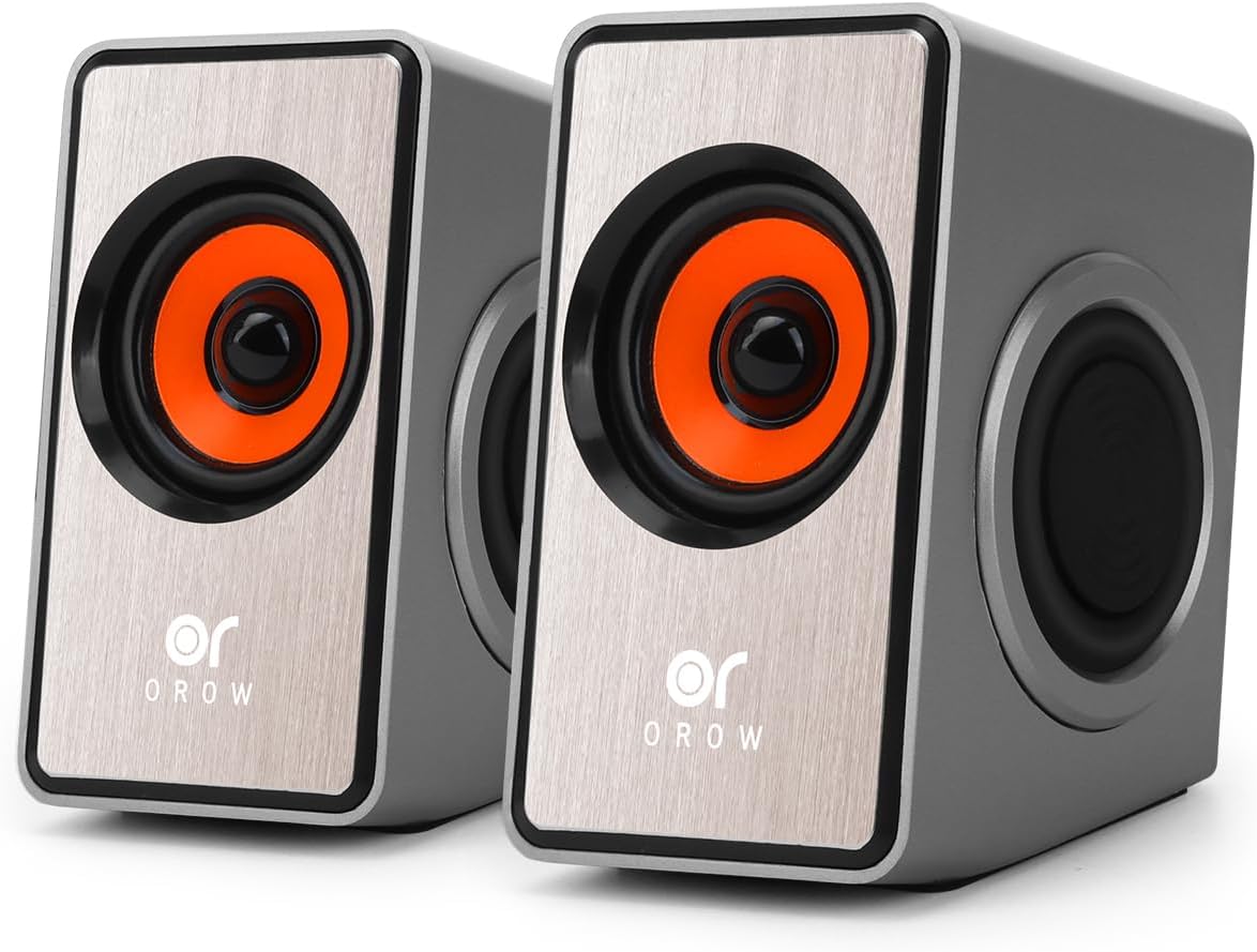 OROW PC Speakers, Mini Computer Speaker for PC with Bass Diaphragm,12W ...