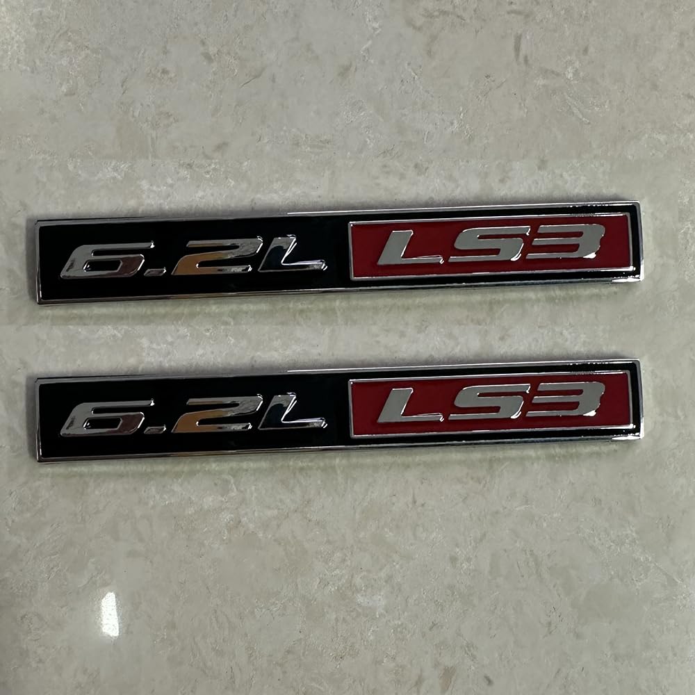 Amazon.com: 2Pc 6.2L LS3 Engine Emblem Badge Sticker 3D Nameplate Logo ...