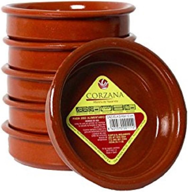 Set of 6 : 12cm Spanish “Cazuela” earthenware Tapas dish : Amazon.co.uk ...